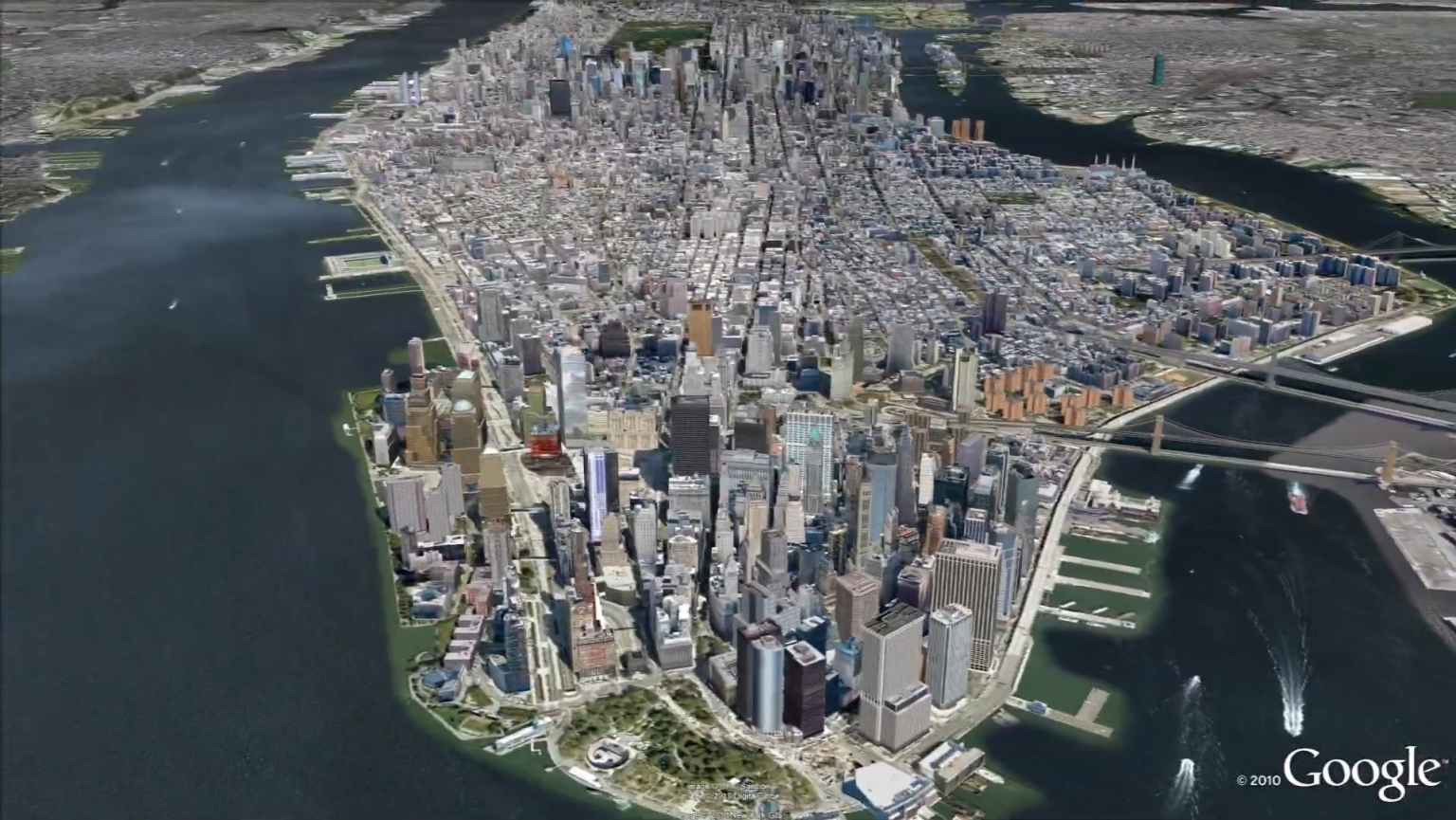 3D views of New York City using Google Earth