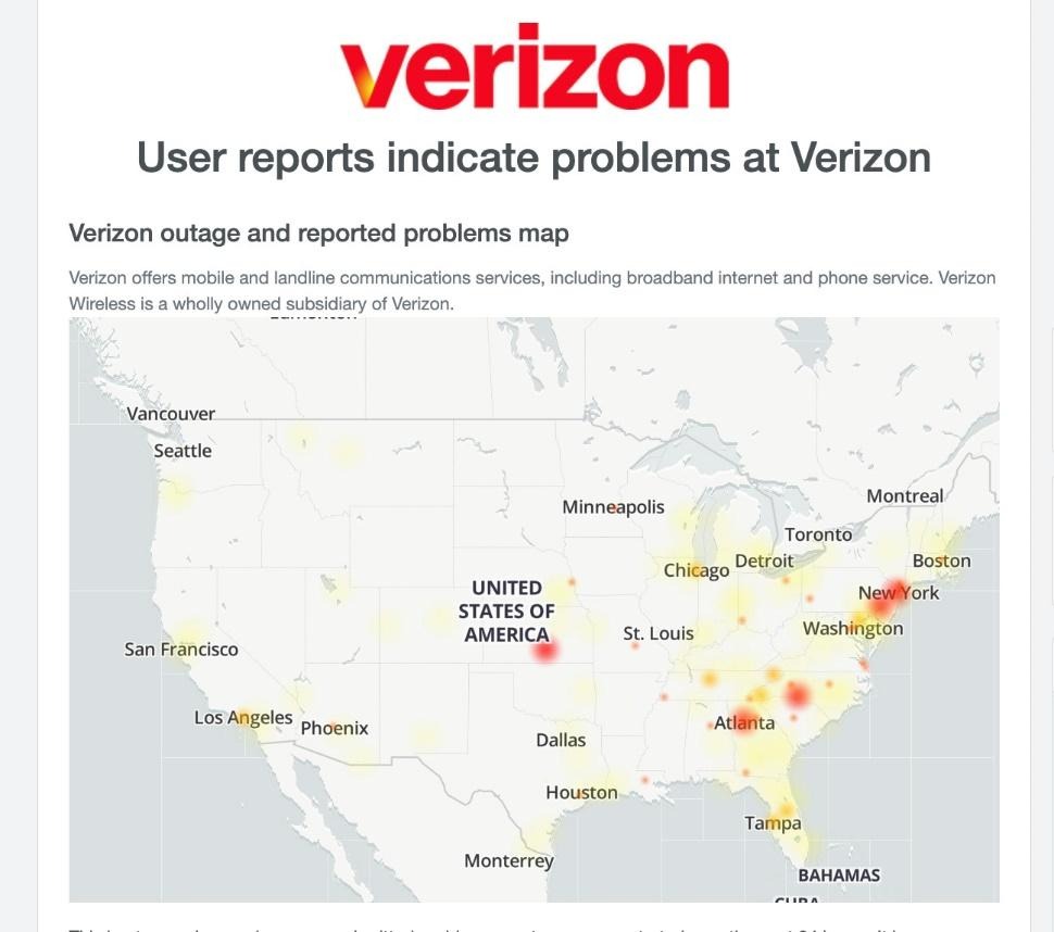 Verizon Outage: Widespread Service Issues Affecting NJ, NYC, and More